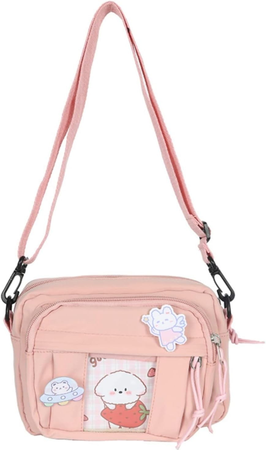 Zhengup Kawaii Mini Messenger Bag Purse with Pins Women Cute Crossbody ...
