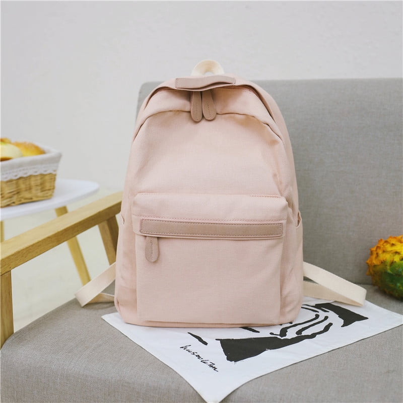 Zhengup New Solid Color Canvas Backpack For Junior High School Students ...
