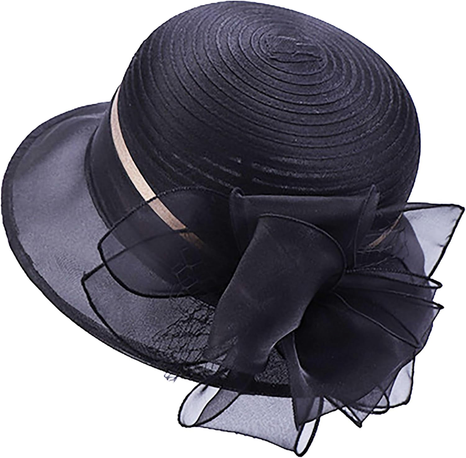 Zhengup Organza Fascinator Tea-Party Derby-Hats for Women - Flower Wide ...