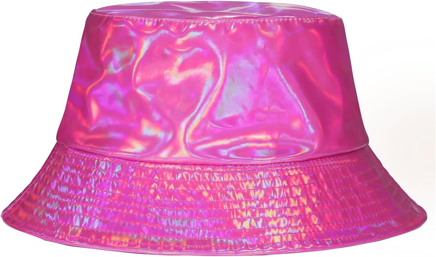 Zhengup Rave Hologram Metallic Bucket Hat Reversible Cap Reflective ...