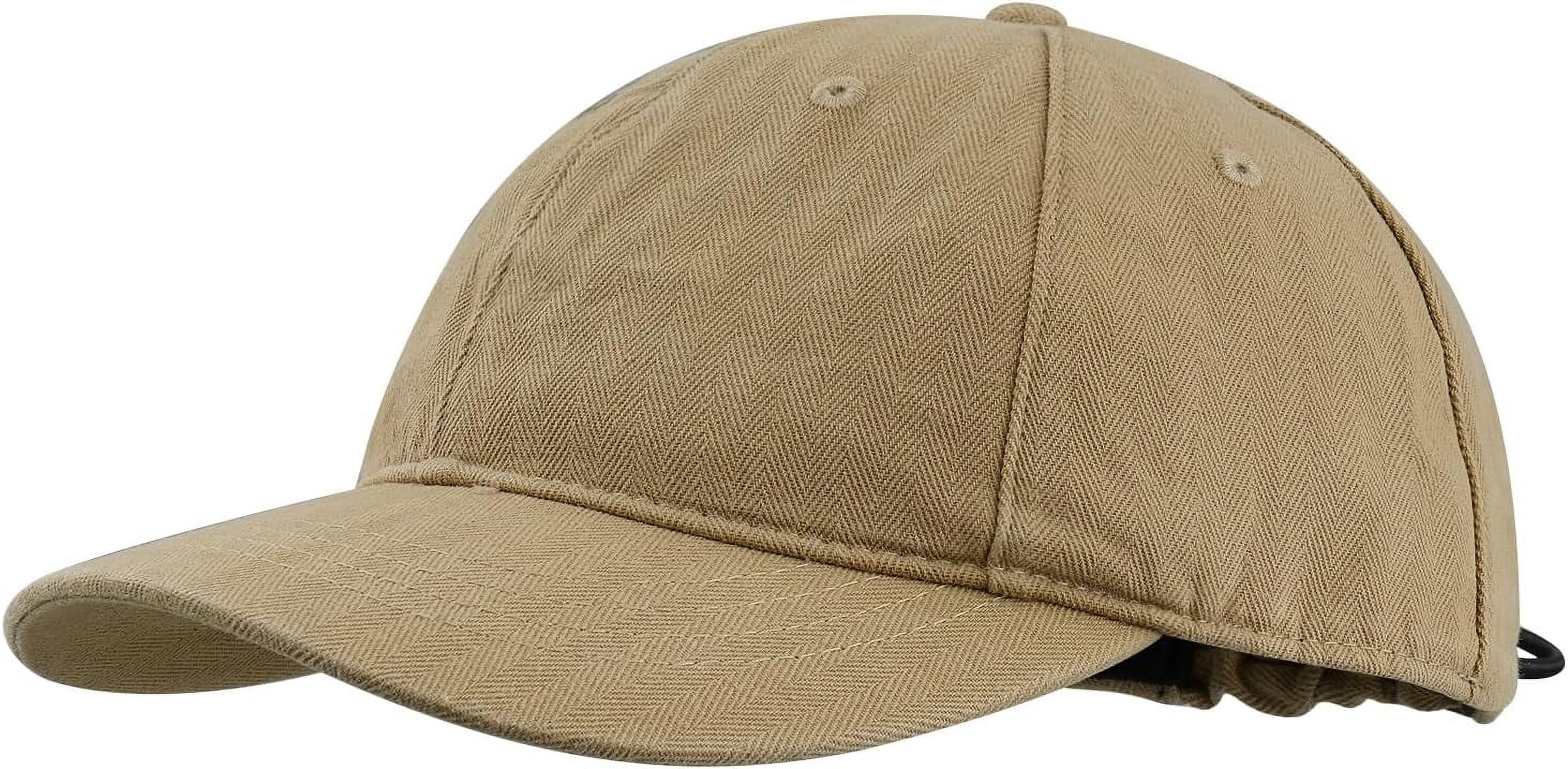 Zhengup Short Brim Baseball Cap for Men Casual Plaid Reversible Short ...