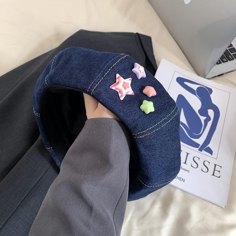 Zhengup Star Versatile Cowboy Beret Female Big Head Surrounding Face ...