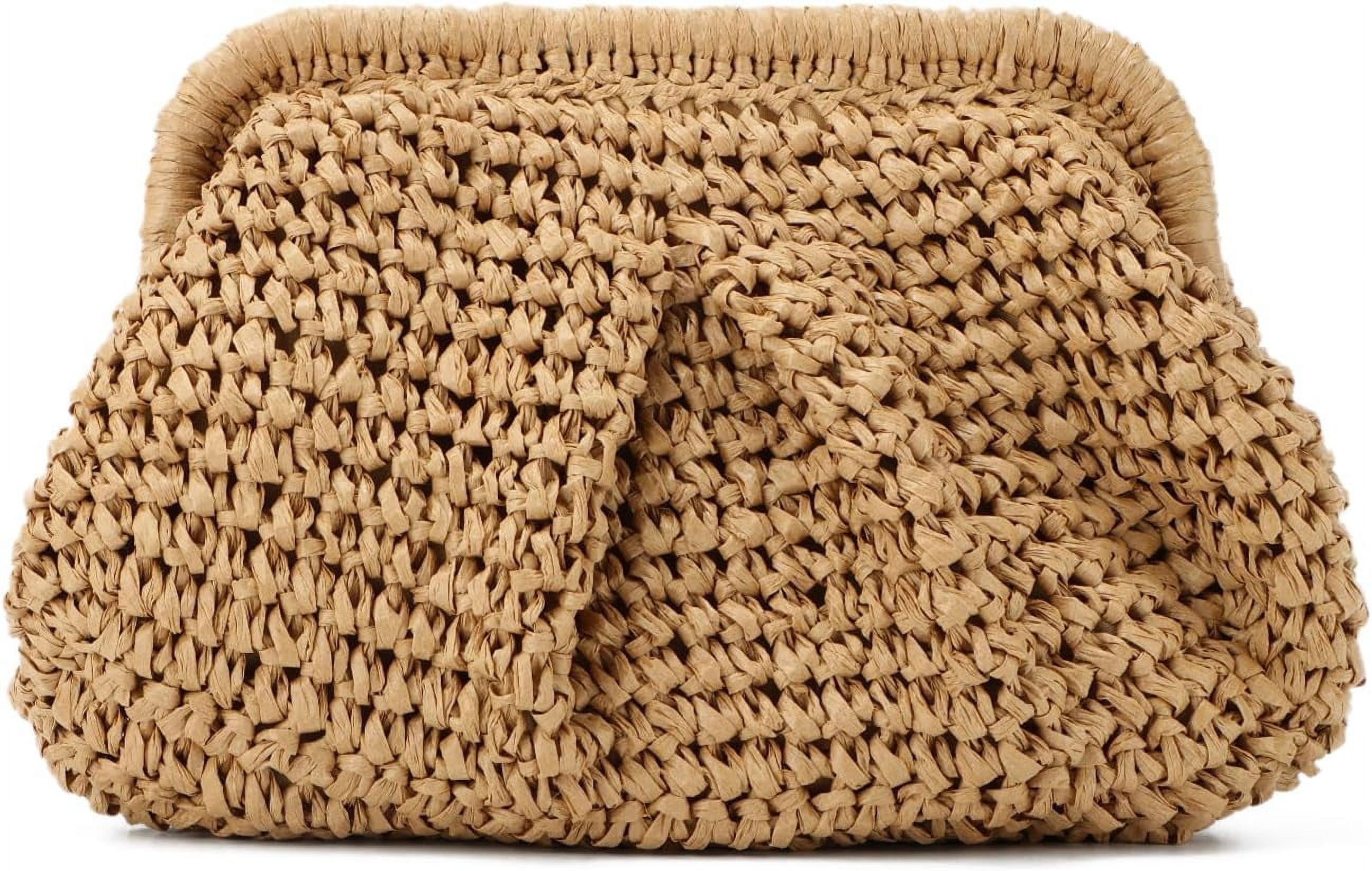 "Zhengup Straw Clutch Purse, Woven Dumpling Shape, Summer Crossbody Bag ...