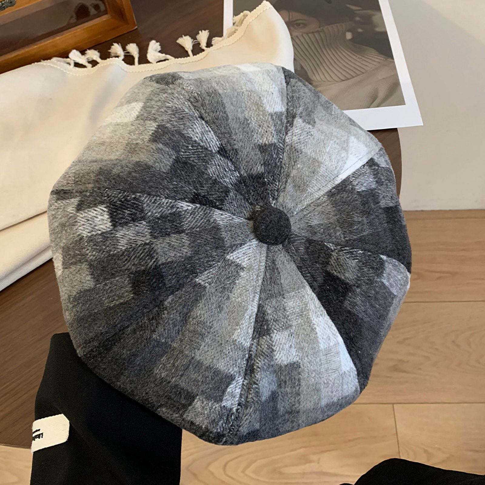 Zhengup -Style Color -Colored Checkered Cloud Blossoming Female Retro ...