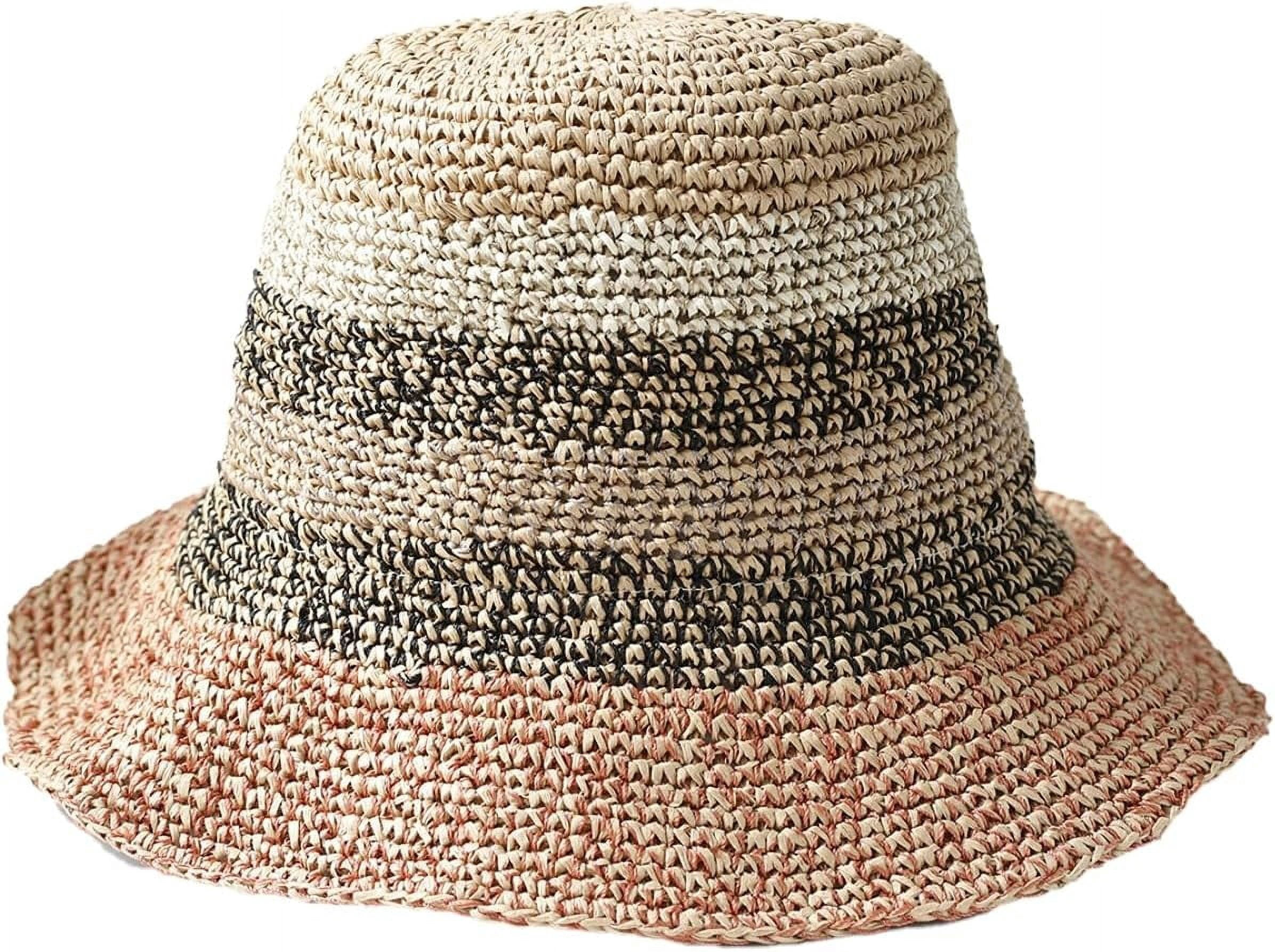 Zhengup Summer Bucket Hats Women Sun Hat Beach Handmade Straw Hat Woven ...