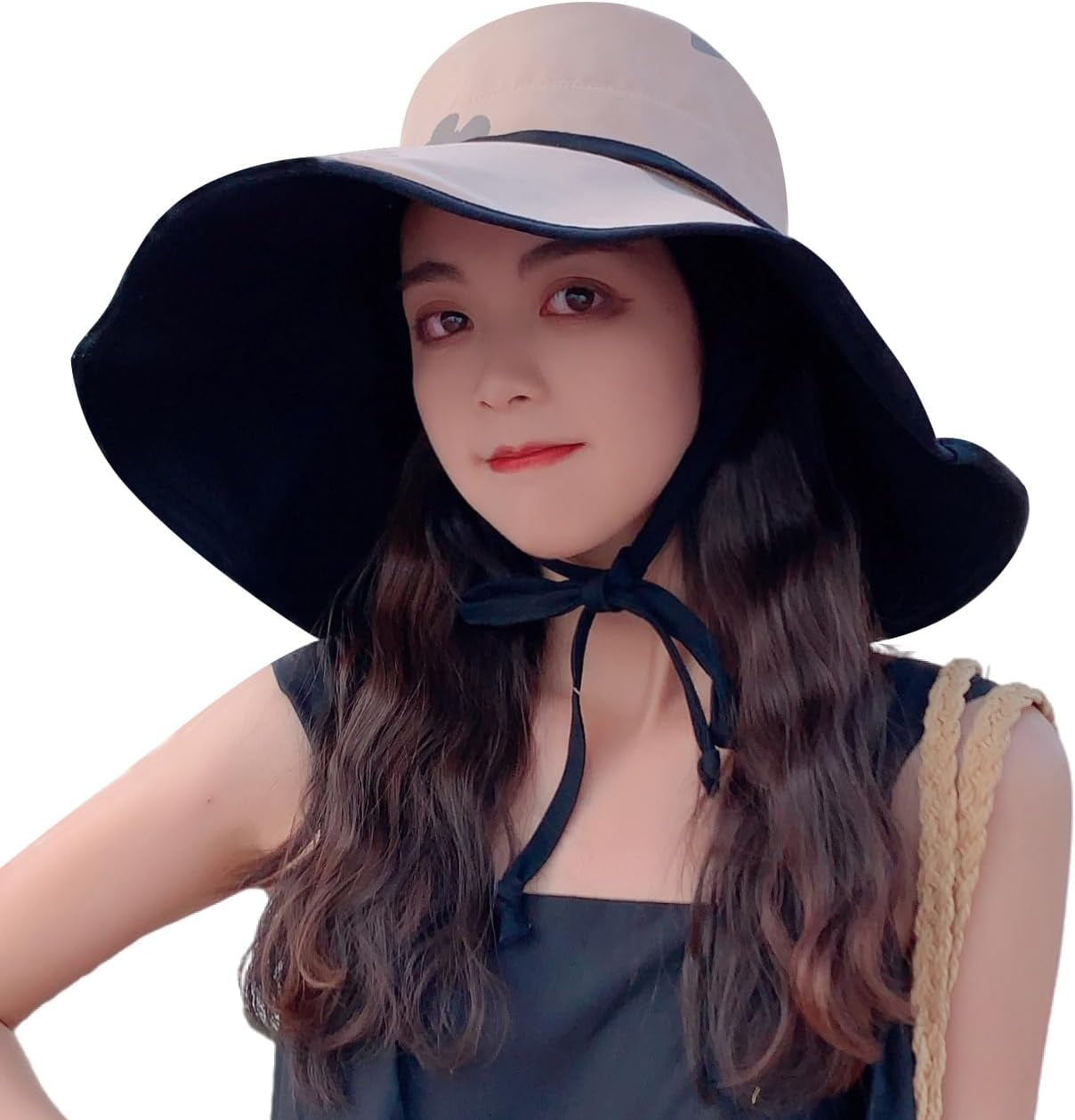 Zhengup Super Wide Brim Women Sun Hat Cotton Floppy Packable Reversible ...