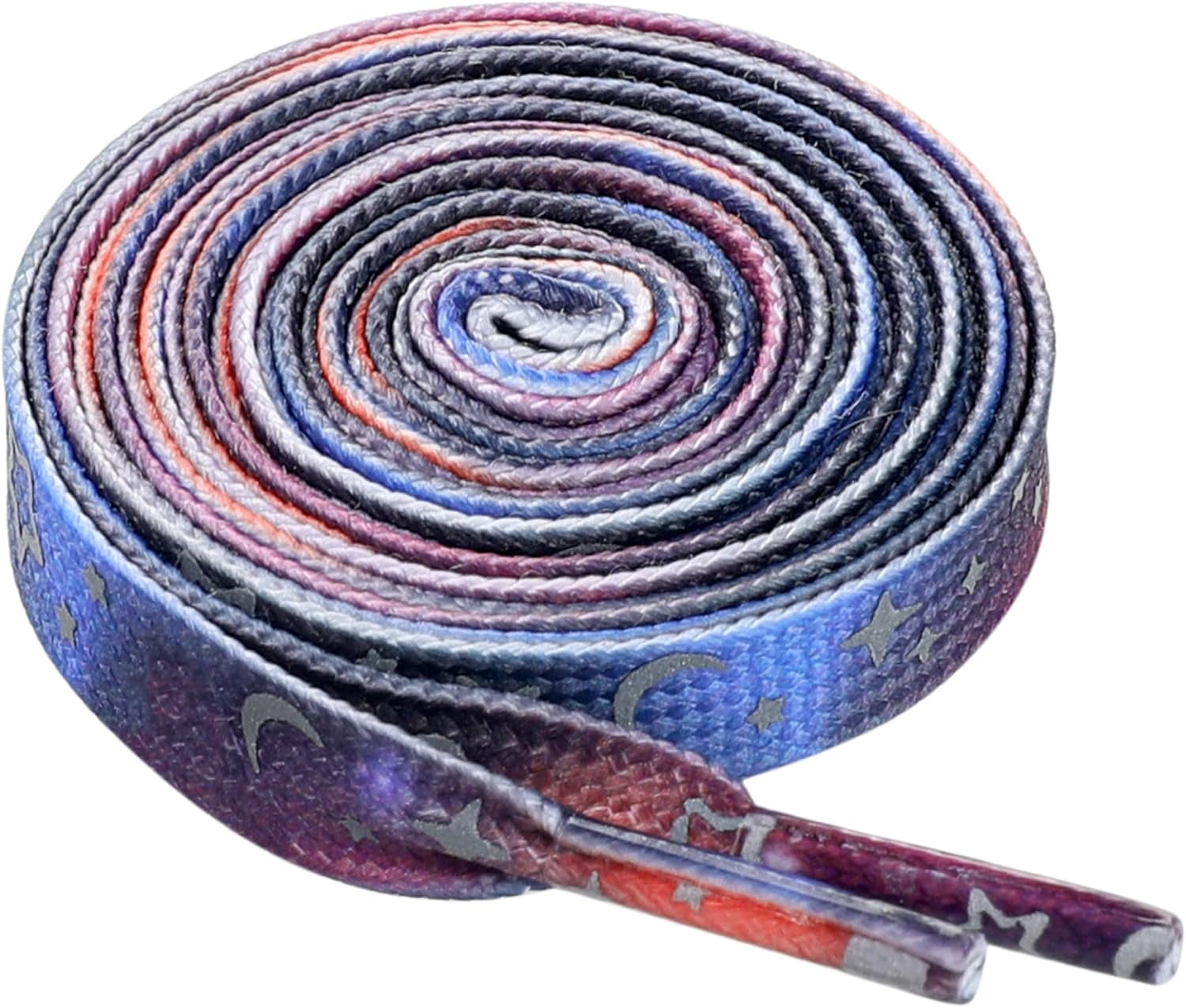 Zhengup Unisex Gradient Colored Shoelaces Reflective Stars Flat Shoe ...