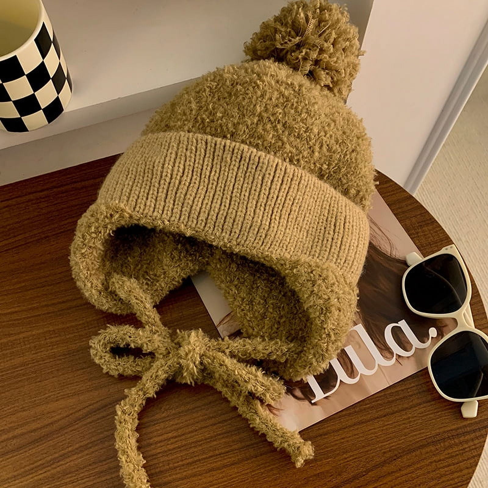 Zhengup Versatile Large Head Circumference Wool Ear Hat Woman In Winter ...