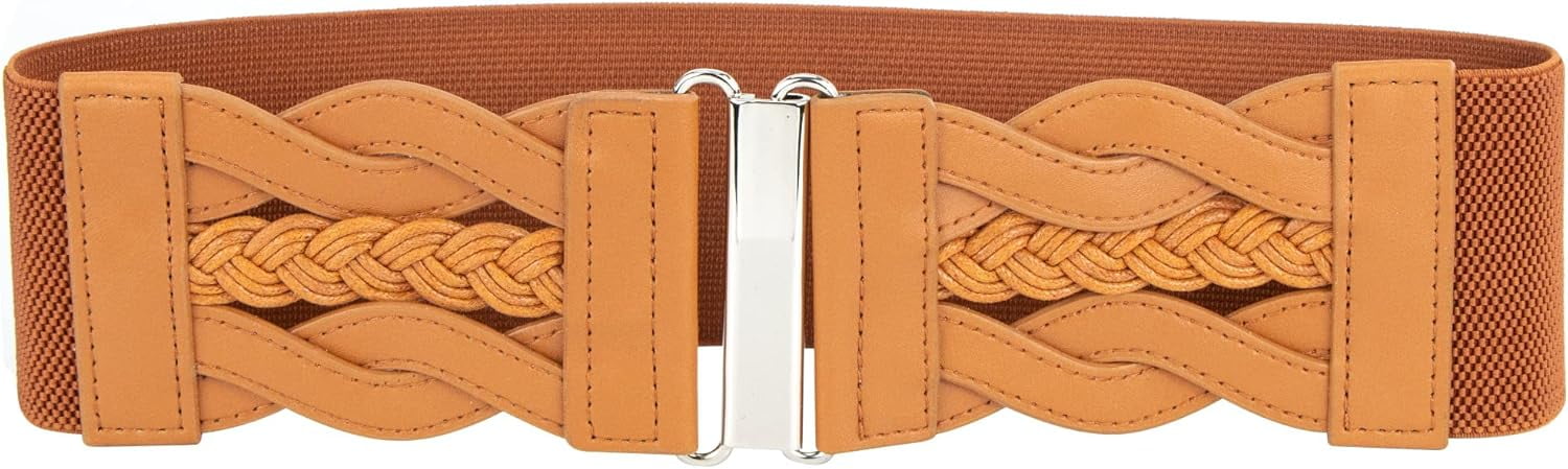 Zhengup Vintage Stretch Belt for Women - Retro Elastic Wide Belts for ...