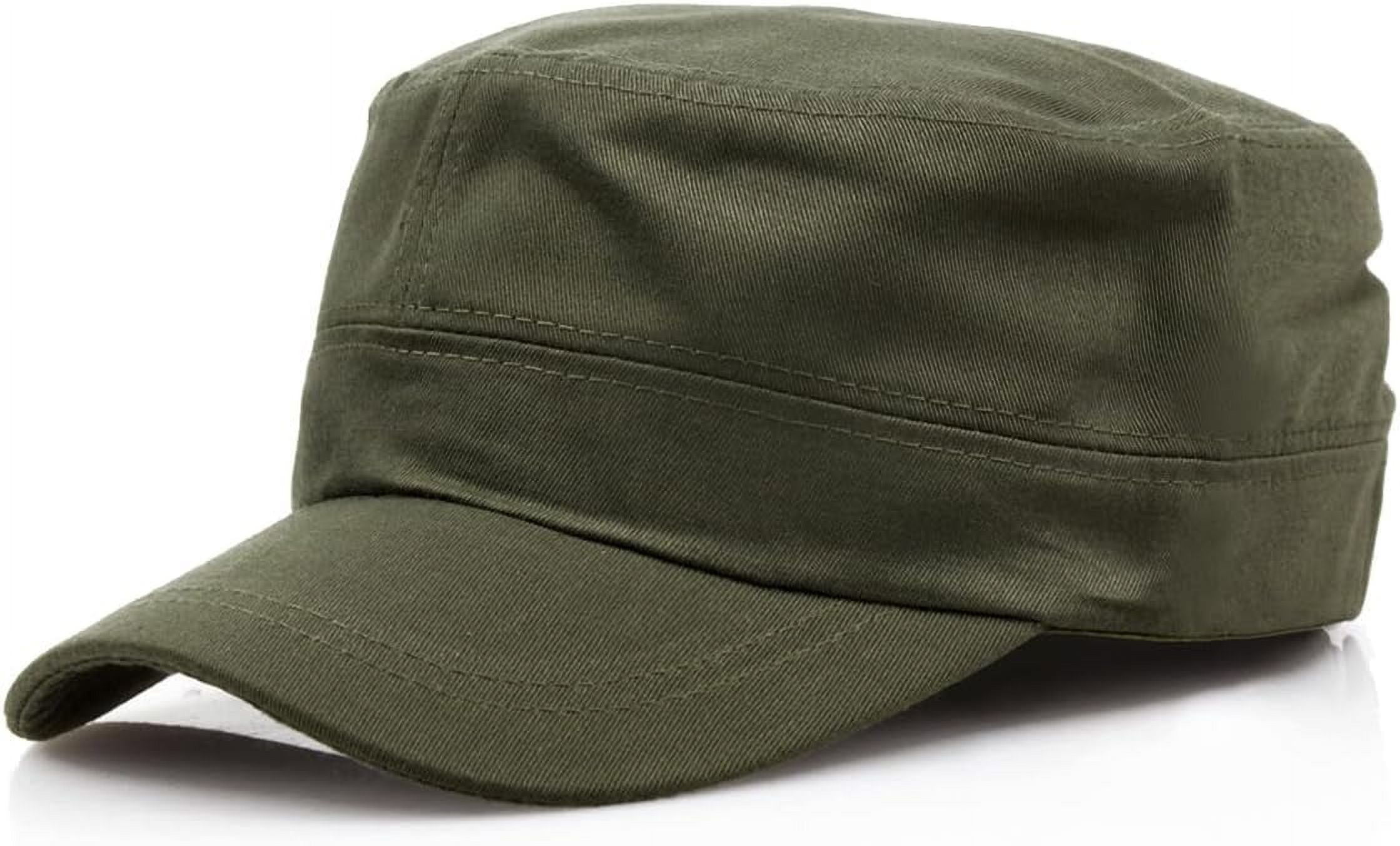 Zhengup Washed Cotton Basic Cadet Army Cap Everyday Military Style Hat ...