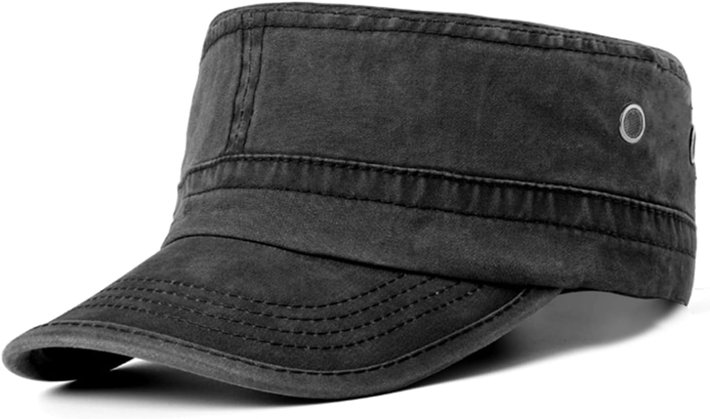 Zhengup Washed Cotton Military Caps Unisex Adjustable Cadet Army Cap ...