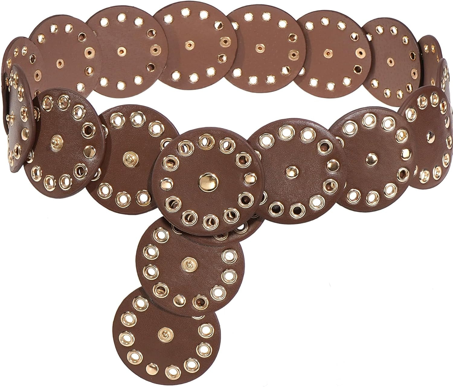 Zhengup Wide Disc Belt for Women Hollow Leather Belt Western Cowgirl ...