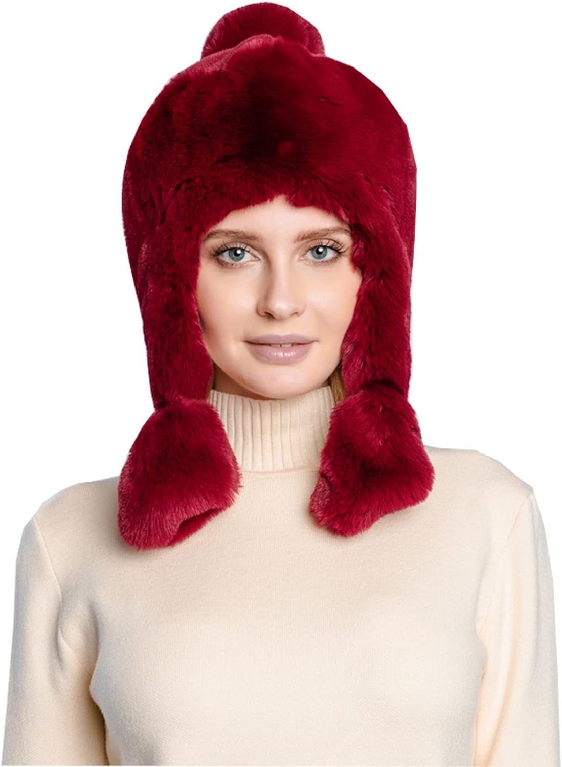 Zhengup Women Fleece Russian Ushanka Trapper Pilot Aviator Cap Winter ...