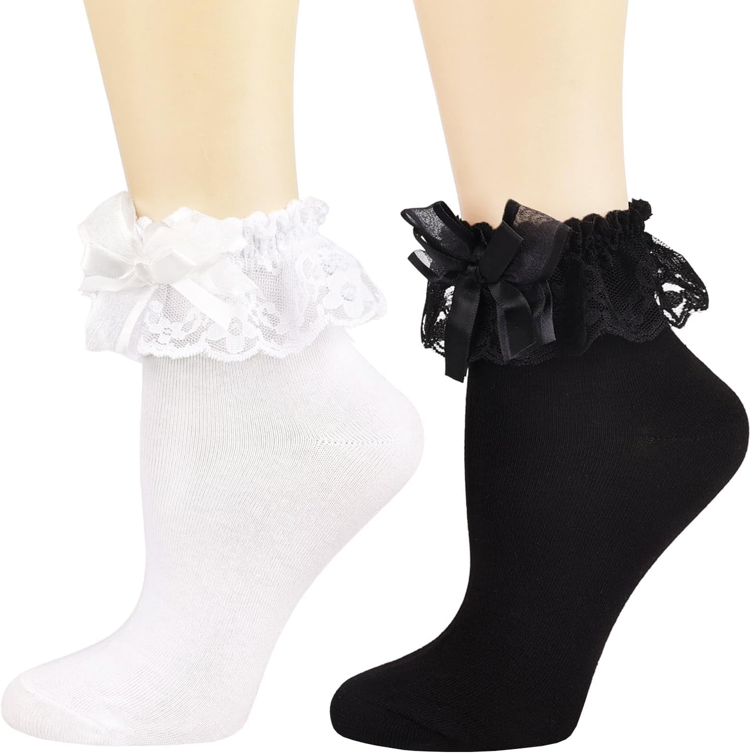 Zhengup Womens Ankle Socks Lace Ruffle Frilly Cotton Cute Princess ...
