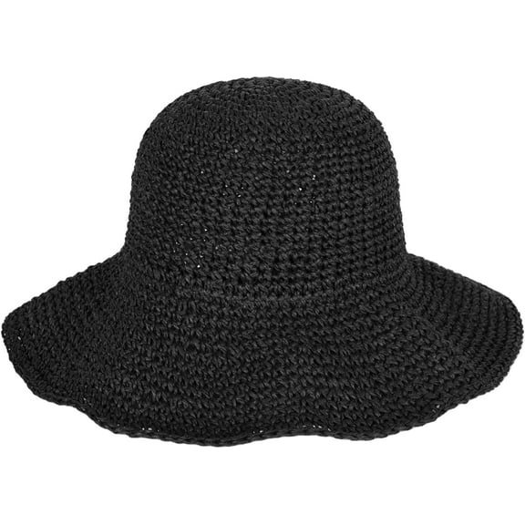 EcoVerve Floppy Straw Sun Hat Foldable Packable Wide Brim Summer Beach ...