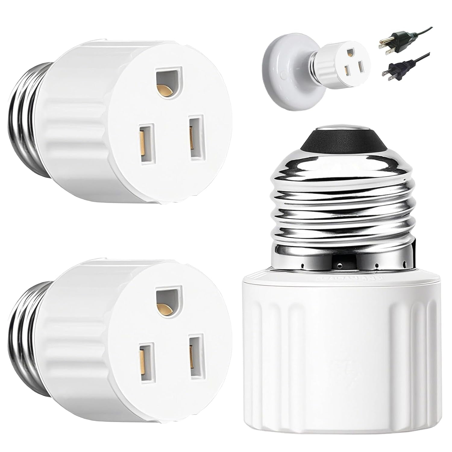 Zhenhe2-Pack Light Socket Outlet Adapter, E26 Light Socket Splitter ...