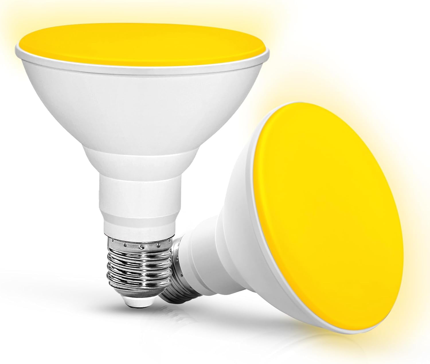 Zhenhe2 Pack Par30 Yellow Bug Light Bulb Outdoor, Amber Yellow 12W Led ...