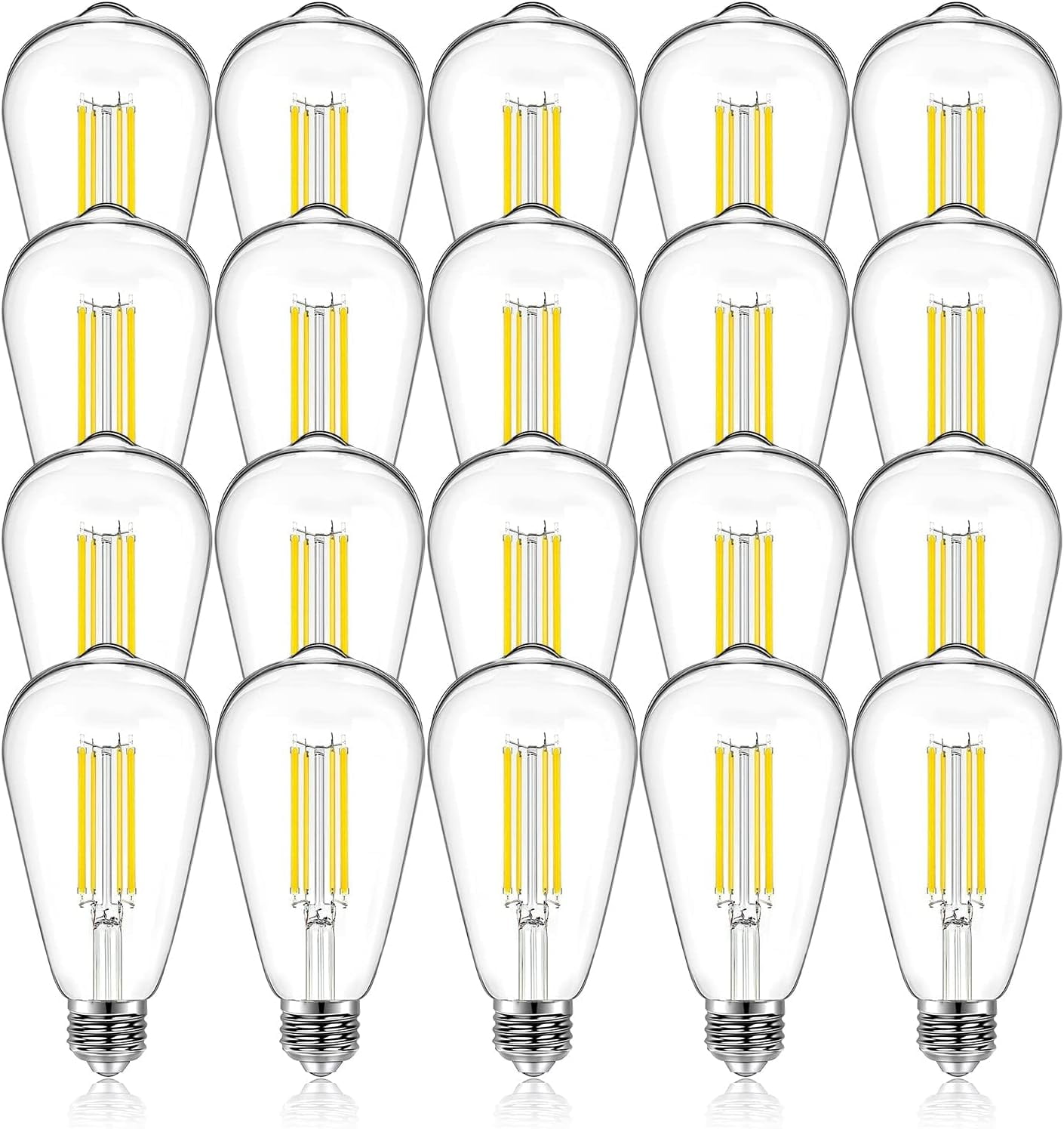 Zhenhe20 Pack St58 Led Edison Bulbs, 8W Vintage Light Bulbs, Equivalent ...