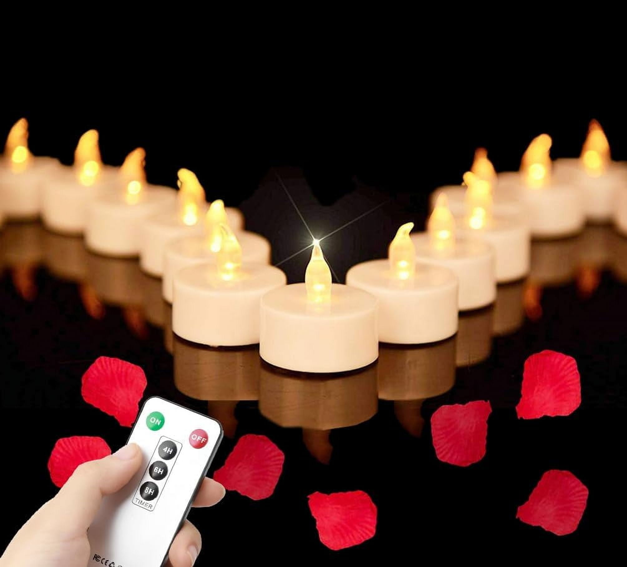 Zhenhe24Pack Led Tea Light Remote Control Battery Operated Flameless ...