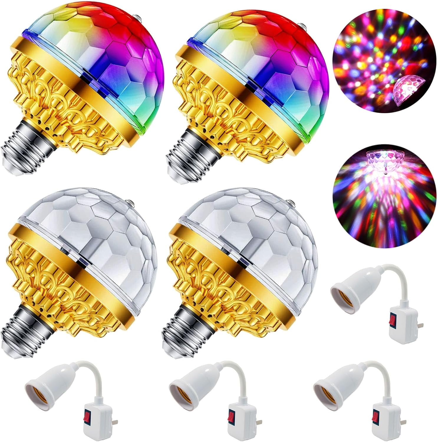Zhenhe4 Pack Colorful Magic Rotating Ball Light, Led Plug In Disco Ball ...