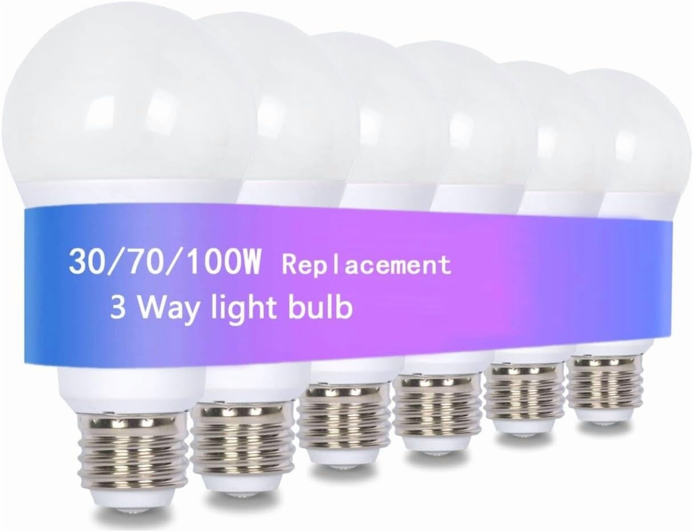 Zhenhe6-Pack 3 Way Bulb 30 70 100W Equivalent Light Bulb,Warm White,Three Way A19 Led Bulb E26 ...