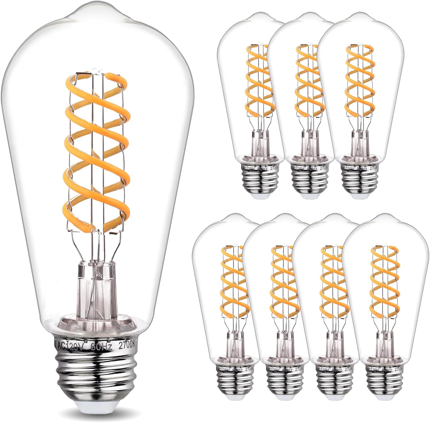 Zhenhe8-Pack Dimmable Vintage Led Edison Bulb 60W Equivalent, 6W ...