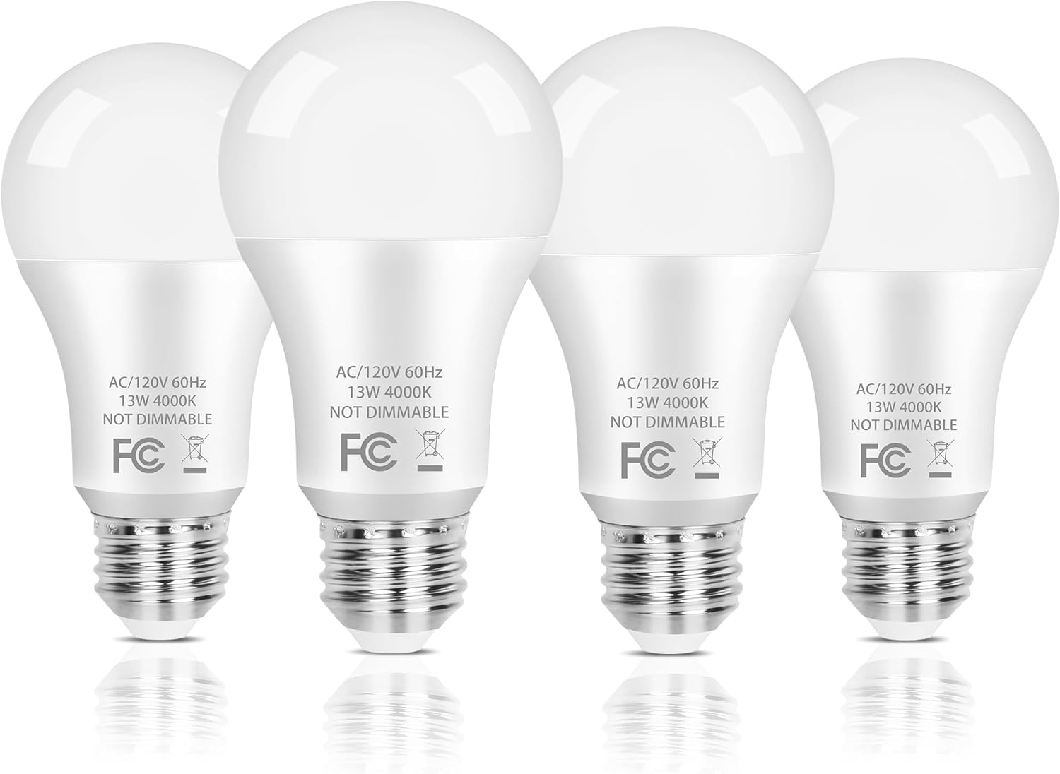 ZhenheA19 Led Light Bulb, 100 Watt Equivalent Led Bulbs, 13W Neutral ...
