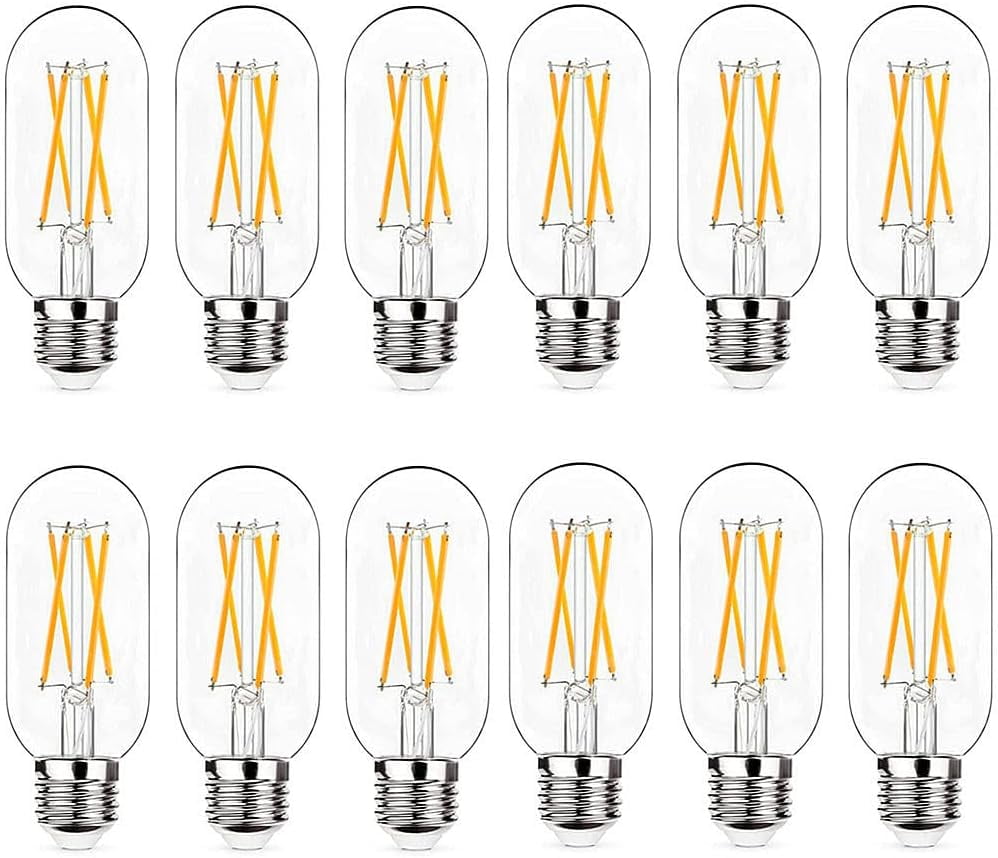 ZhenheDimmable E26 Led Light Bulb 6W,Equivalent 60W,E26 Tubular Light Bulb,Antique Clear Edison ...