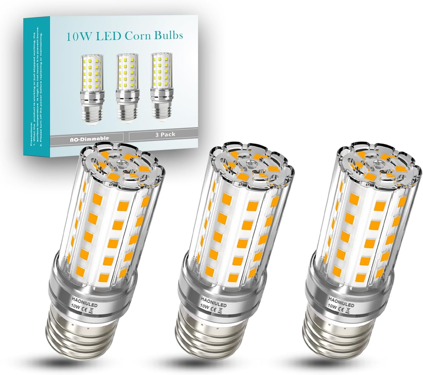 ZhenheE26 Bulb 10W 3 Pack Led Corn Light Bulb Warm White 2700K 1100 ...
