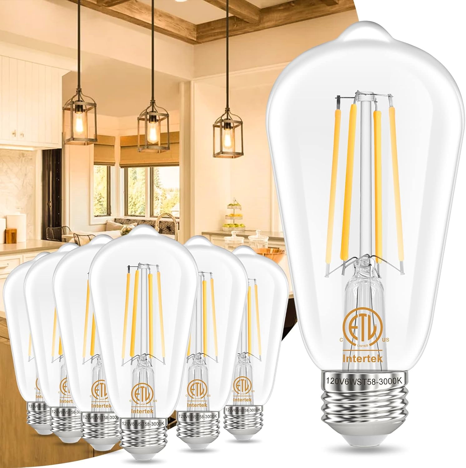 ZhenheEdison E26 Led Bulb 60 Watt Equivalent 3000K Soft Warm White, 6W ...