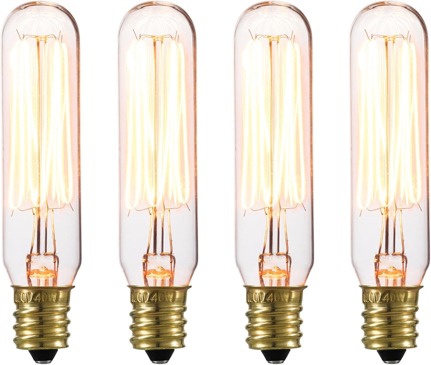 ZhenheElectric 80151 40W Vintage Edison Mini Tube Clear Glass Dimmable ...
