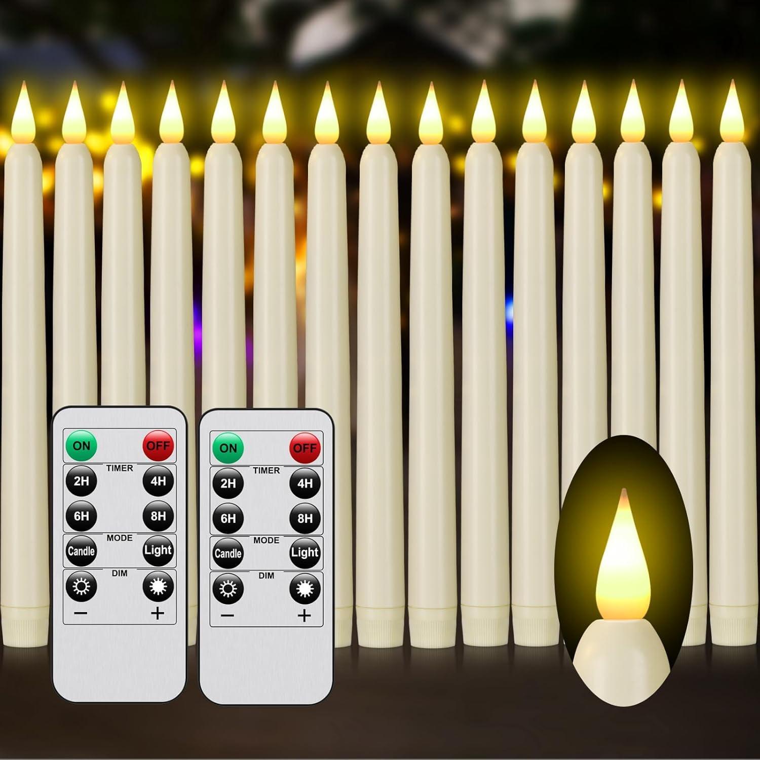 ZhenheFlameless Taper Candles With Remote Control And Timer, Battery ...