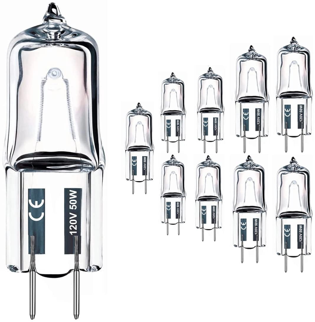 ZhenheG8 Halogen Bulb 50W, 10 Pack High Output 120V With G8 Base, 2800K ...