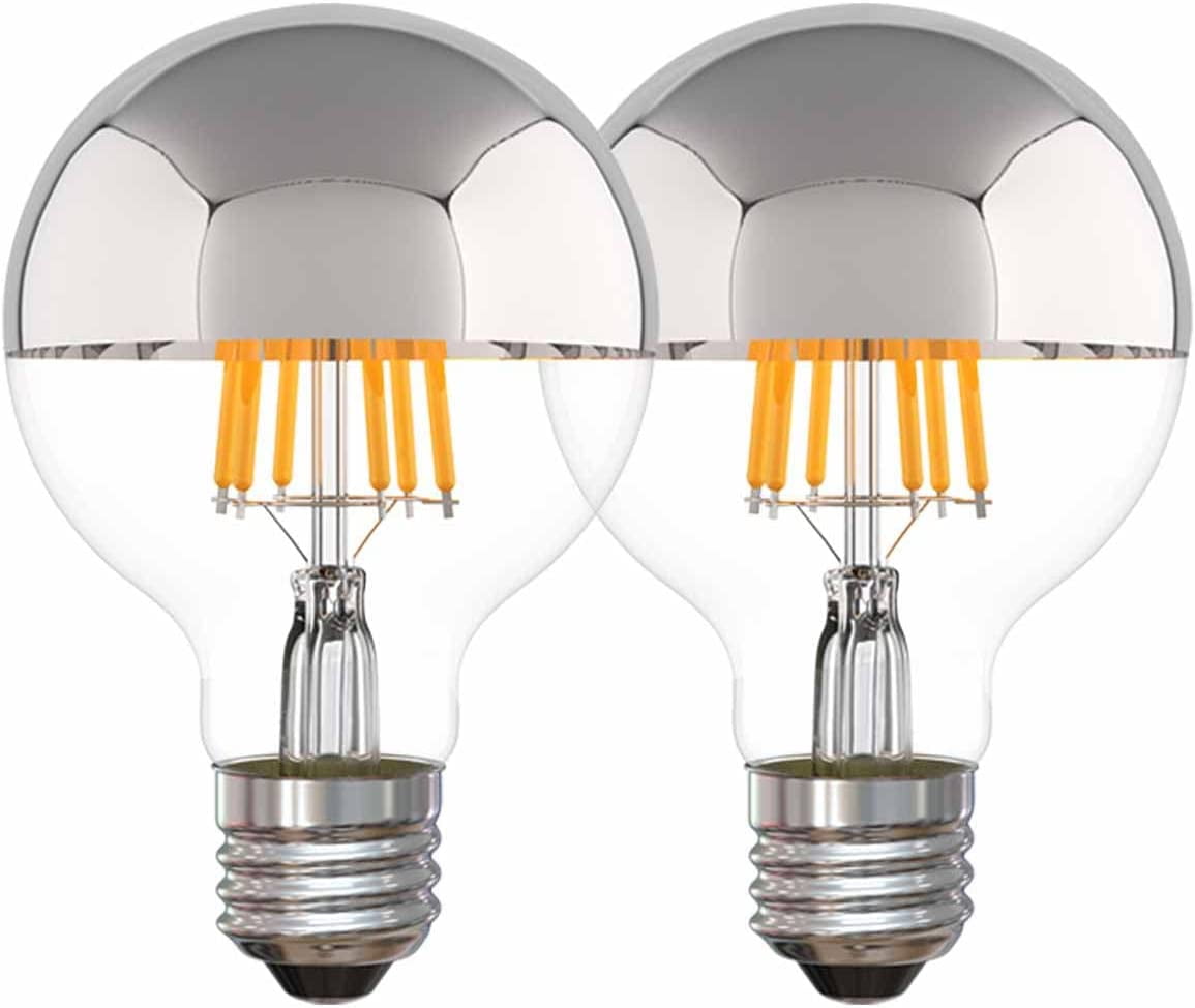 ZhenheHalf Chrome Light Bulb Dimmable, 6W (Equivalent 60 Watt ...