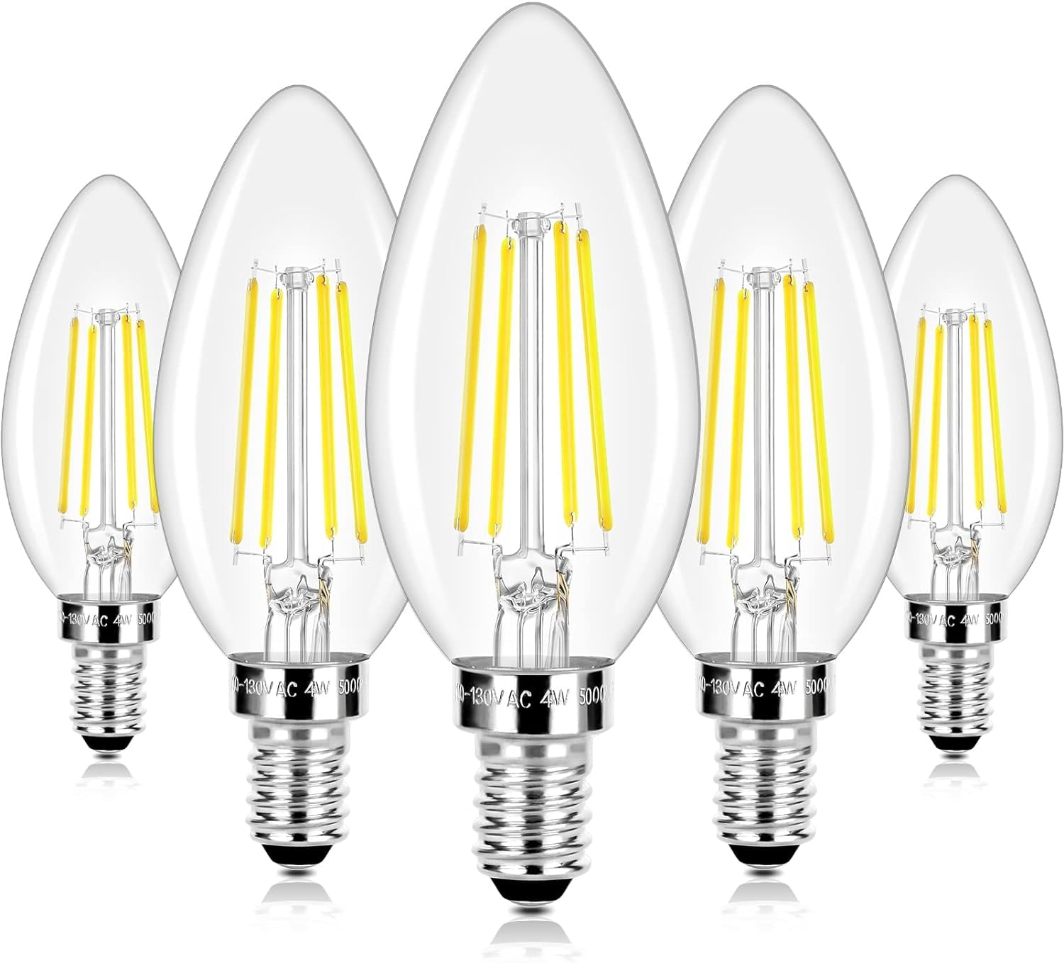 ZhenheLed Candle Bulbs 40W Equivalent Dimmable, E12 Candelabra Light ...