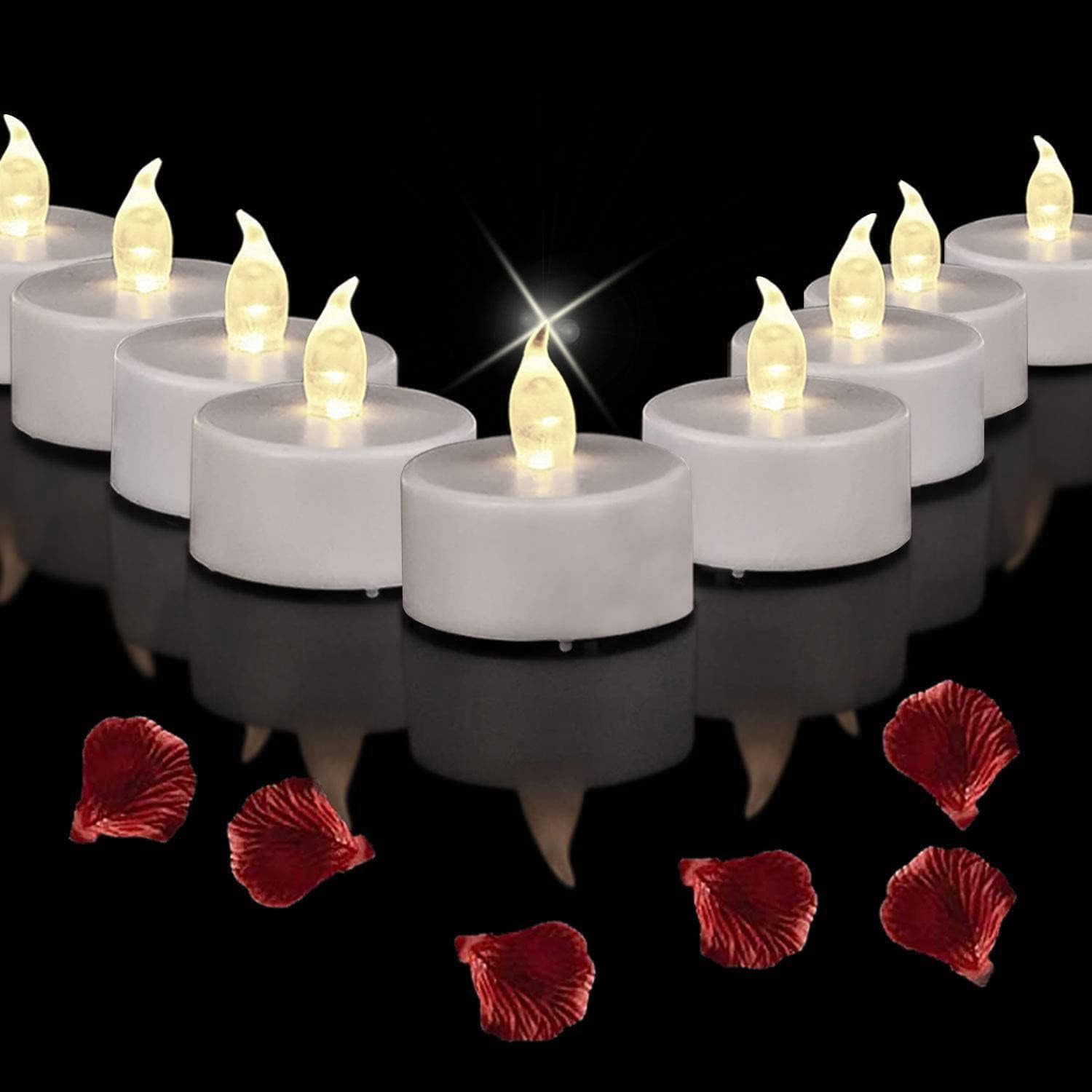 ZhenheLed Tea Lights Flameless Candles: Battery Operated Bulk 24-Pack ...