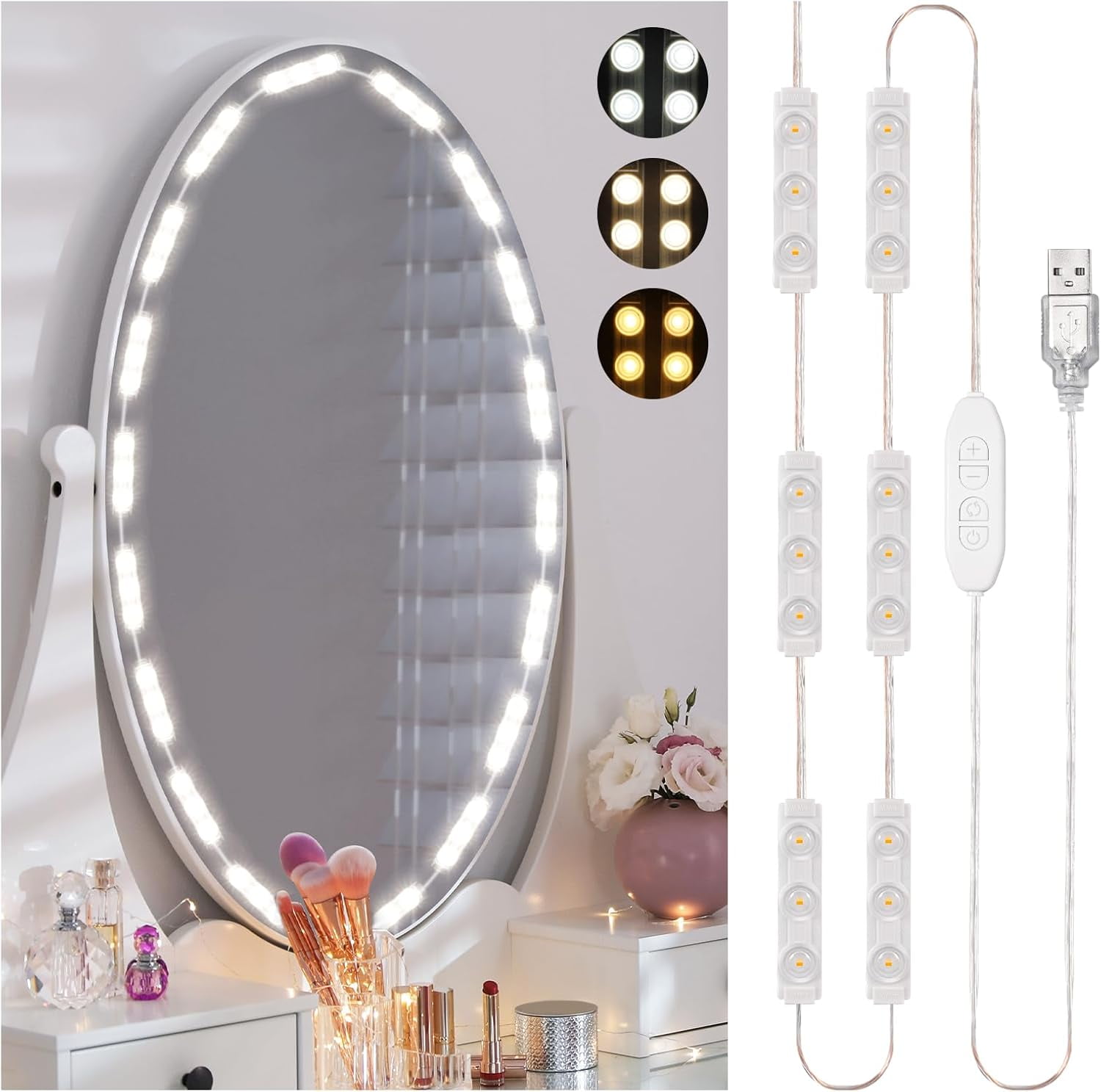 ZhenheLed Vanity Lights For Mirror, Hollywood Style Mirror Strip ...