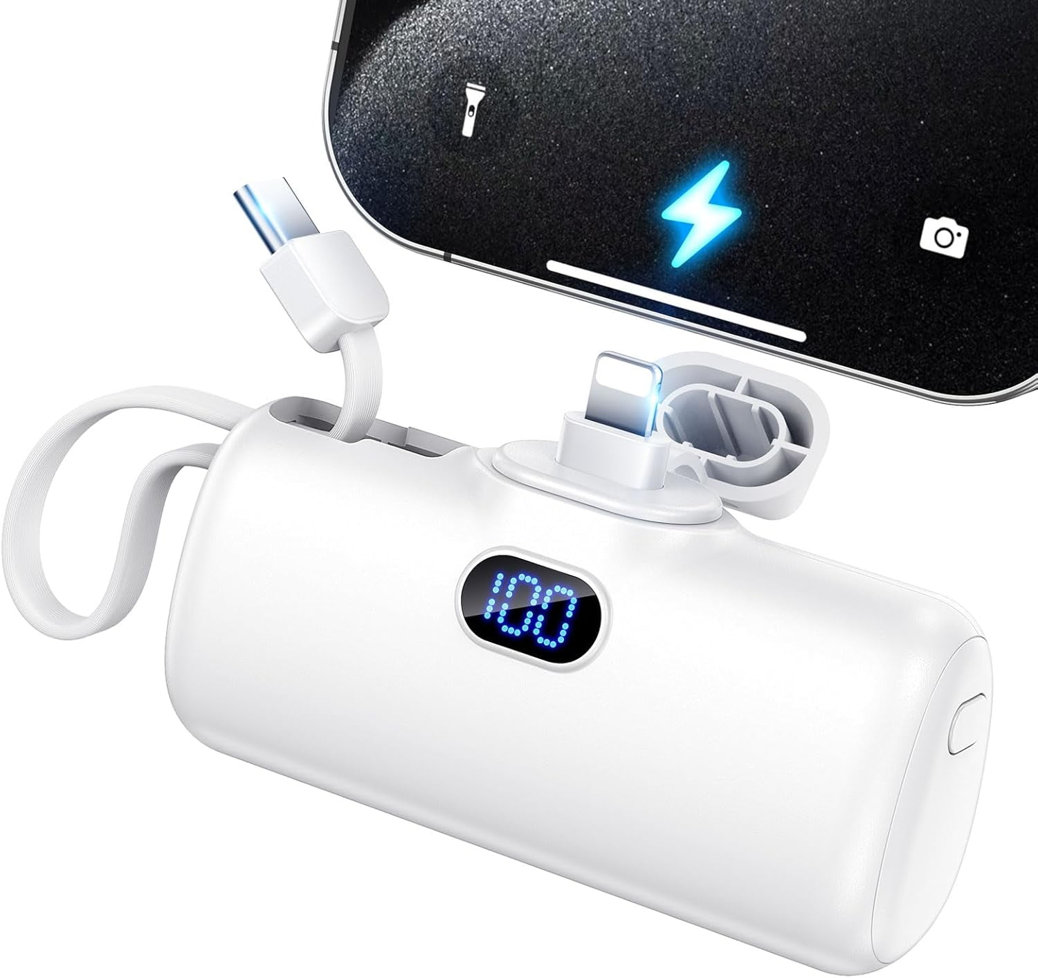 ZhenhePortable Charger With Built-In Cables 10759Mah Power Bank For ...