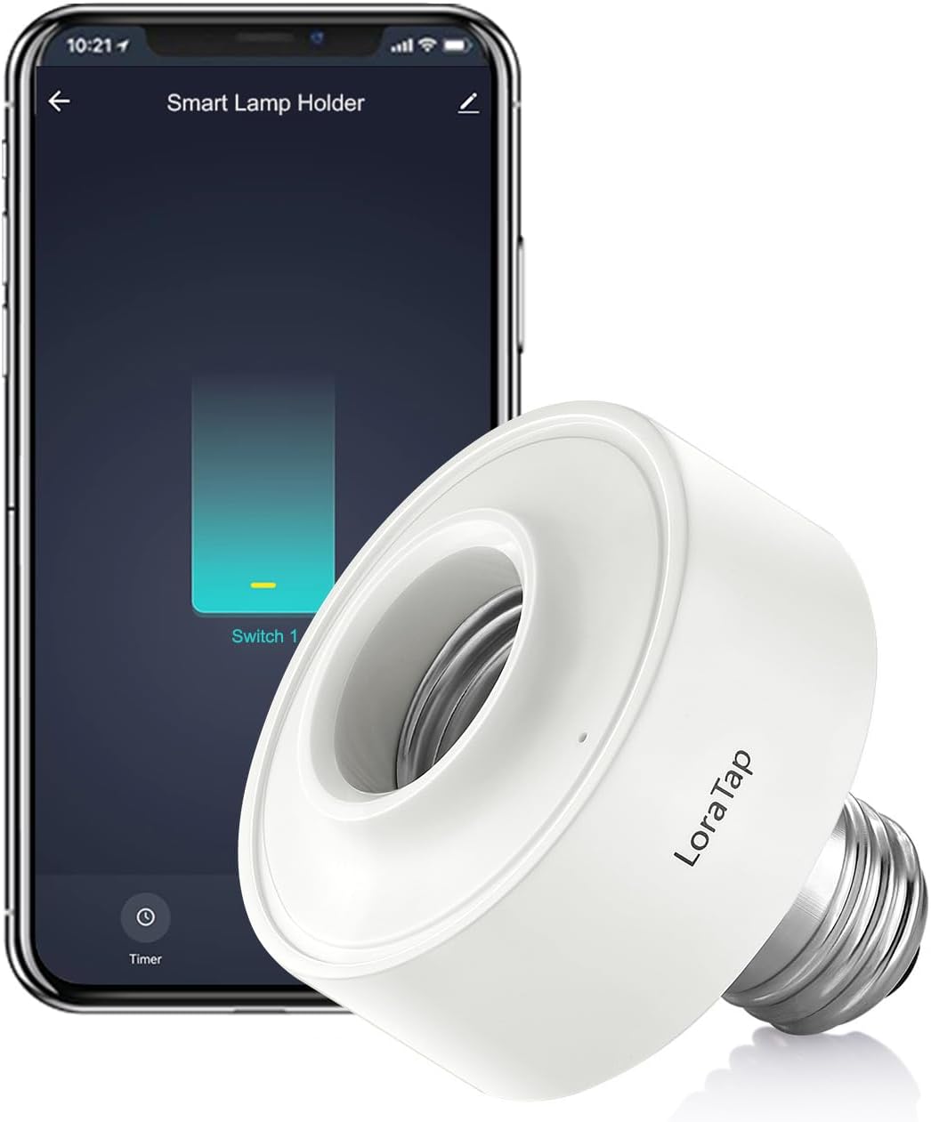 ZhenheSmart Wi-Fi Led Light Bulb Socket Adapter E26 Lamp Holder ﻿Timer ...