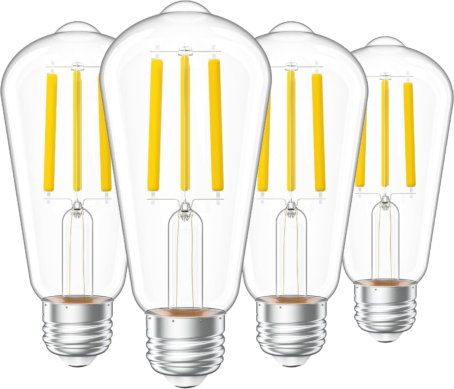 ZhenheSunco 4 Pack Vintage Led Edison Bulbs, 75W Equivalent 8.5W 1000 ...