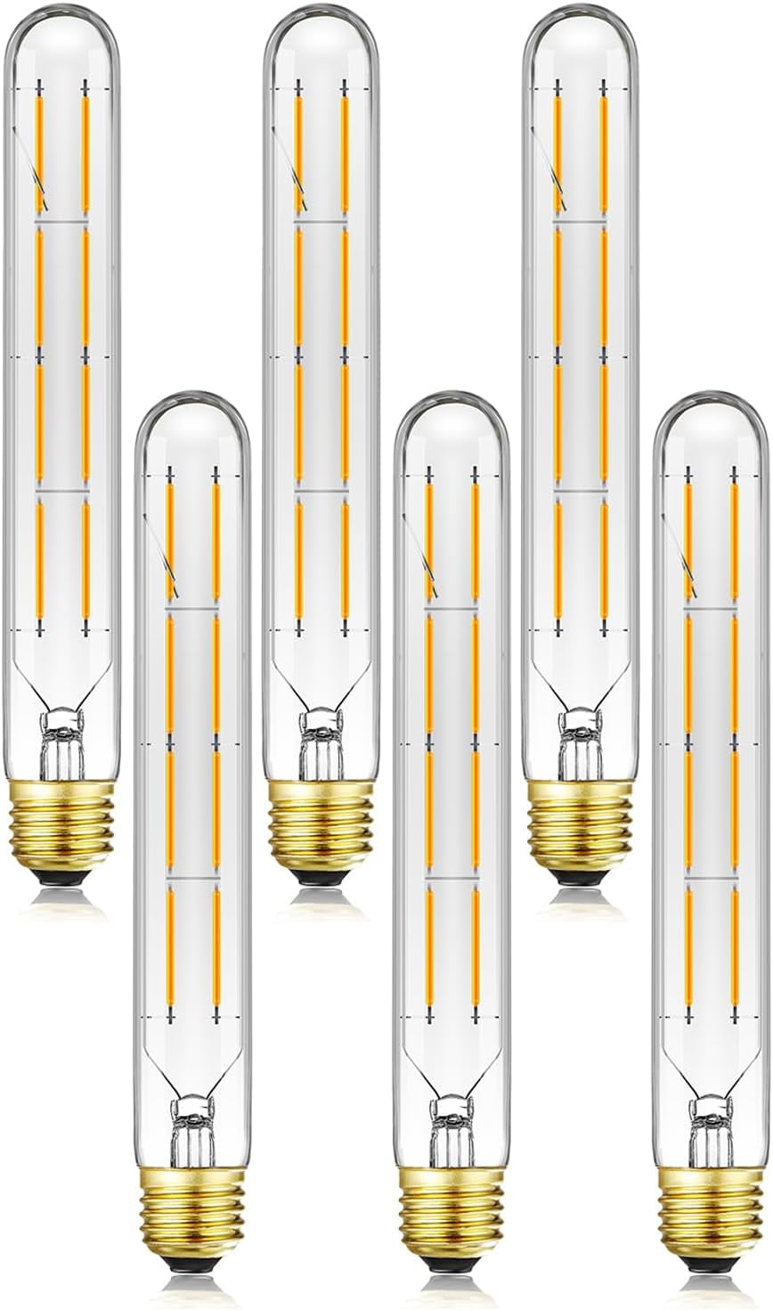 ZhenheT10 Tubular Light Bulbs,E26 Dimmable Led Bulbs,8W Led Edison Bulb ...