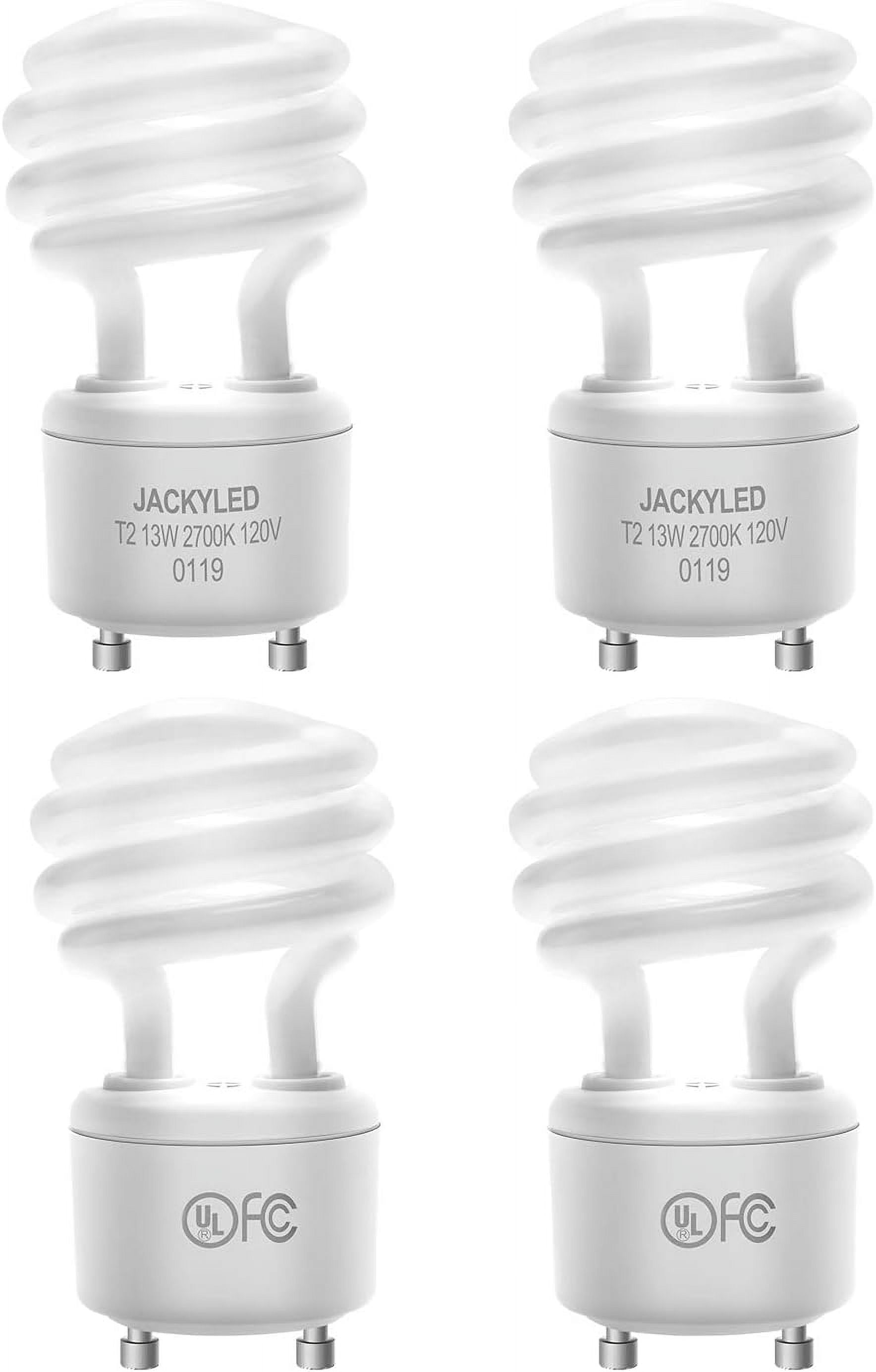 ZhenheUl-Listed 13W Gu24 Cfl Light Bulbs 2700K T2 Spiral Gu24 Base 2 ...