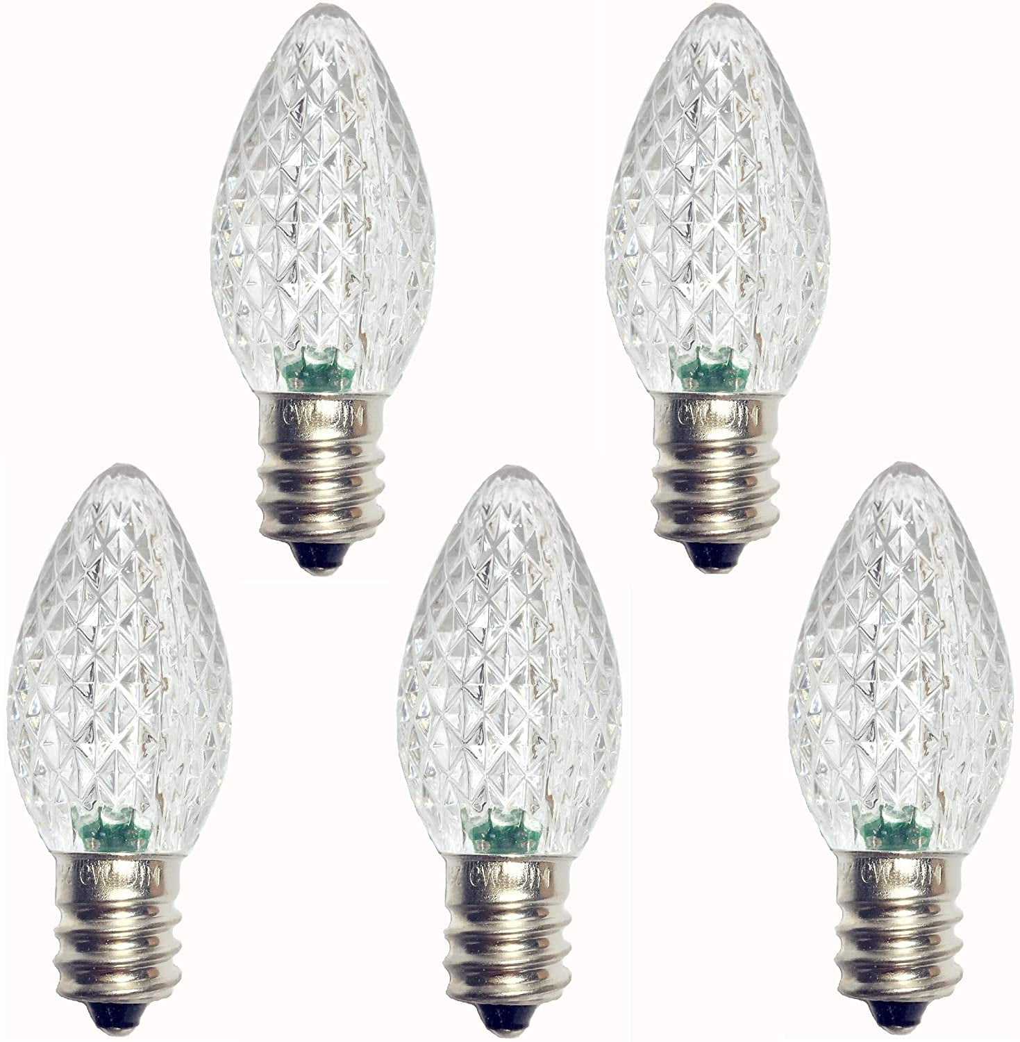 ZhenheUl Listed Set Of 25 C7 Led Replacement Bulbs,2 Smd Leds In Each ...