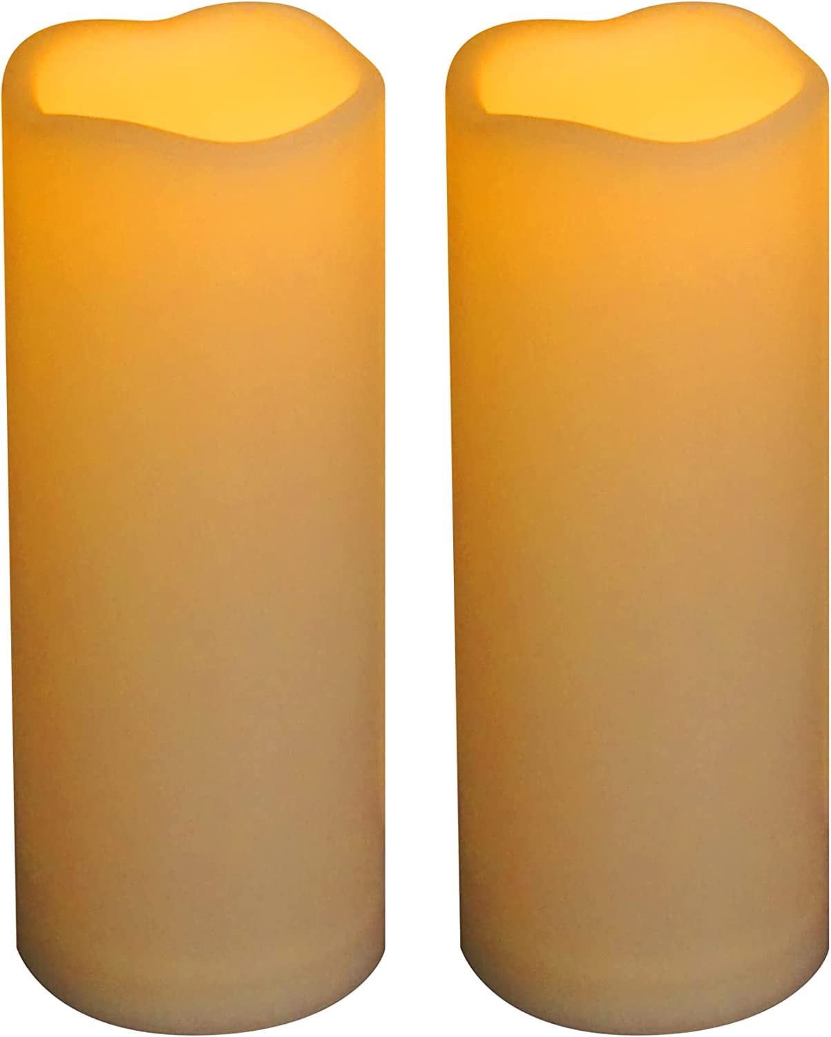 ZhenheWaterproof Outdoor Battery Operated Flameless Pillar Candles With ...
