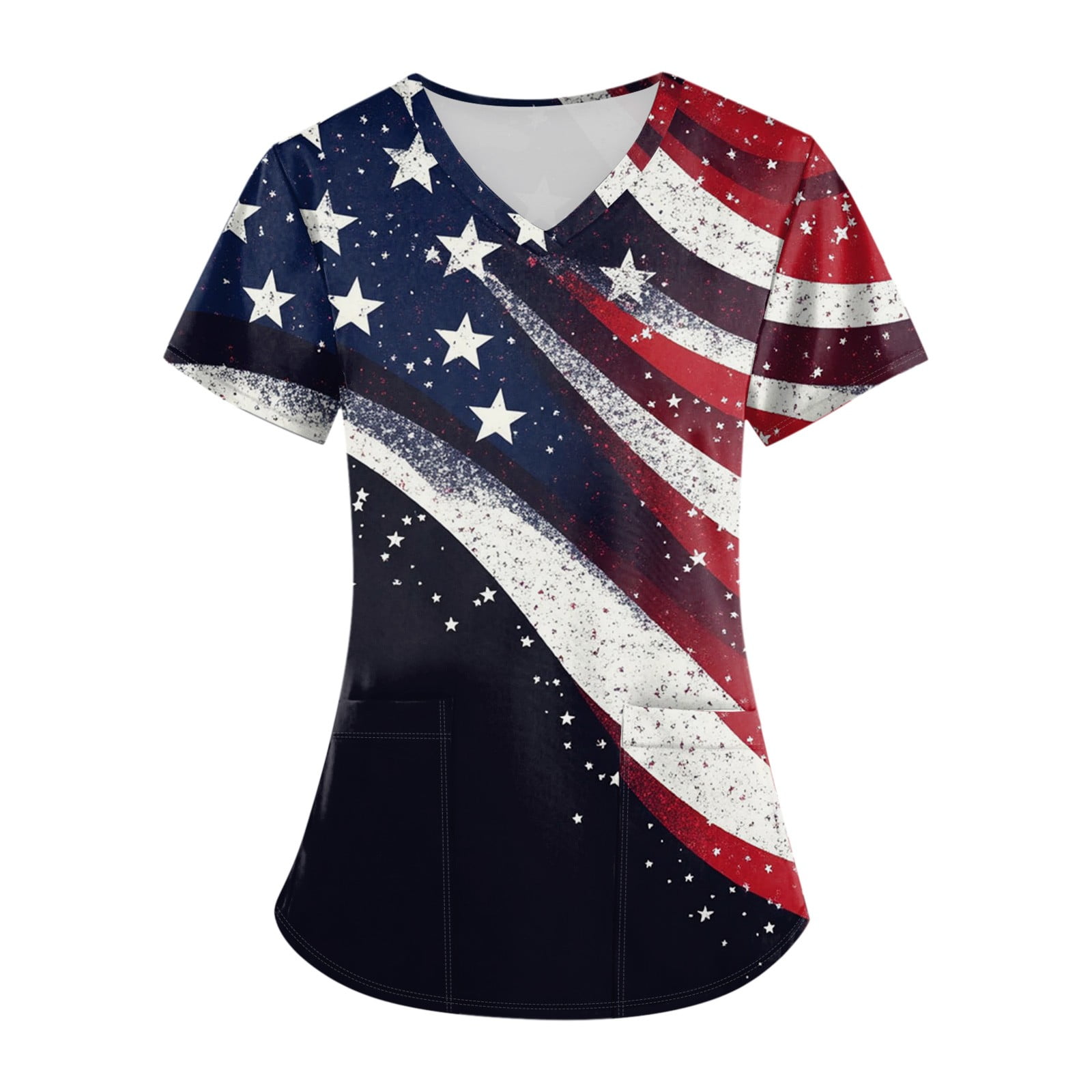 Zhensanguo 4th Of July Nursing Scrub Tops for Women Independence Day ...