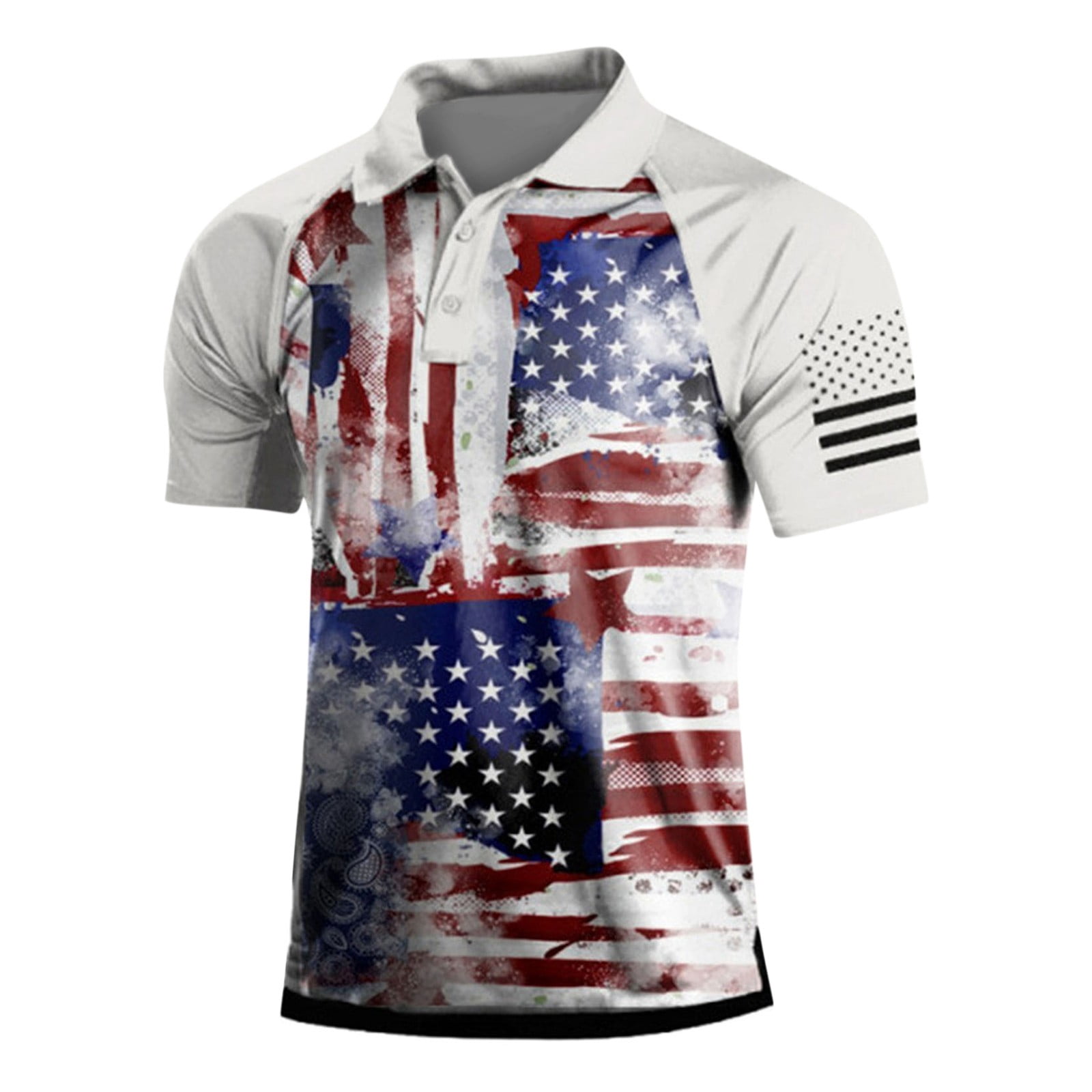 Zhensanguo 4th Of July Shirt Button Up Independence Day American Flag ...