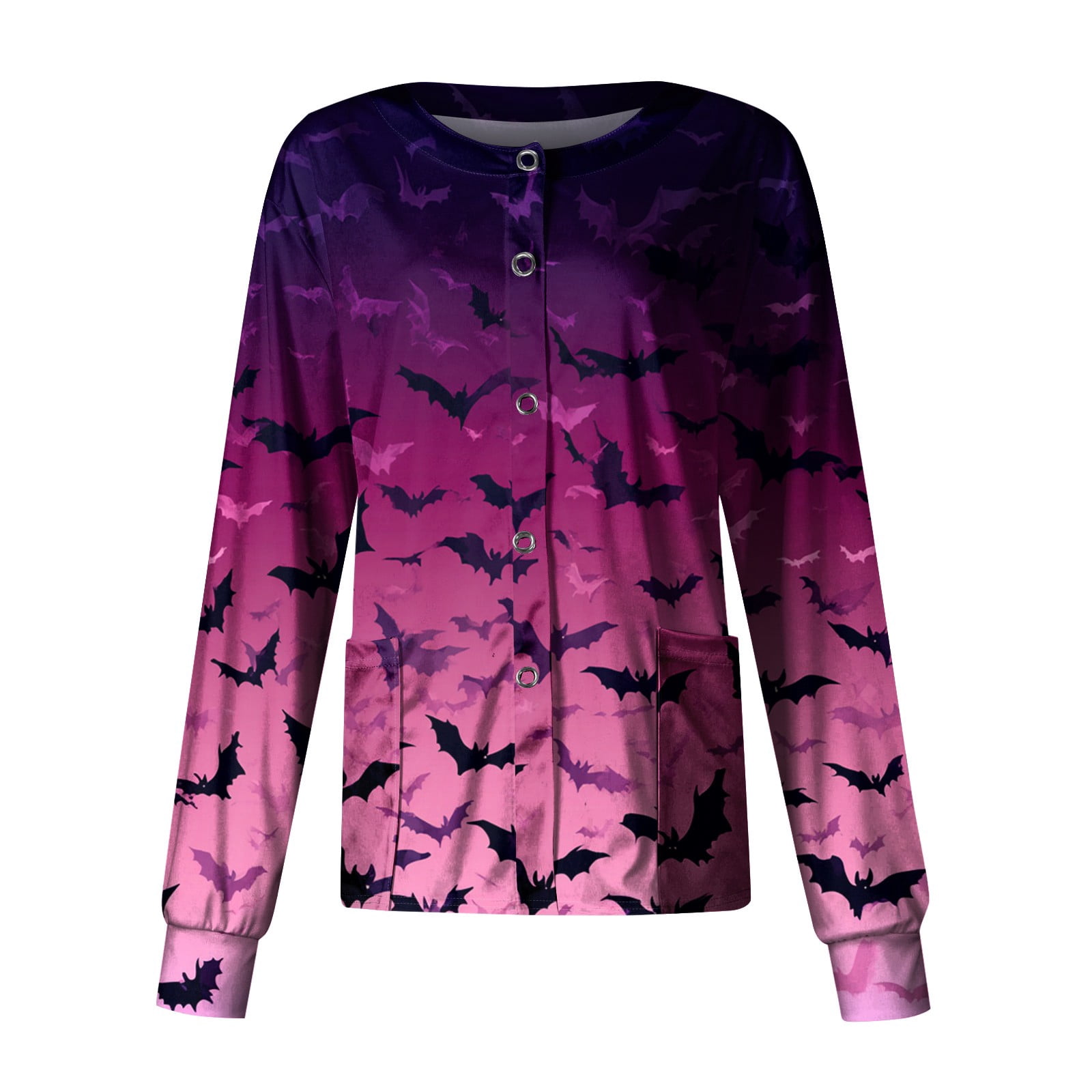 Zhensanguo Halloween Scrub Tops Women Jackets Long Sleeve 2025 Witch ...