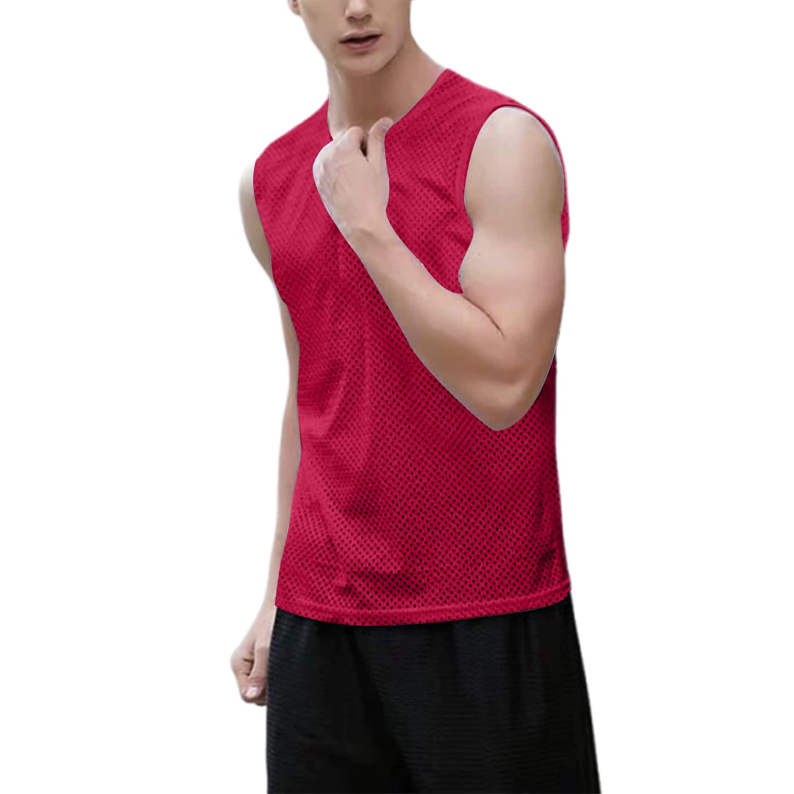 Zhensanguo Men's Mesh Tank Top – Breathable Quick Dry Sleeveless Shirt ...
