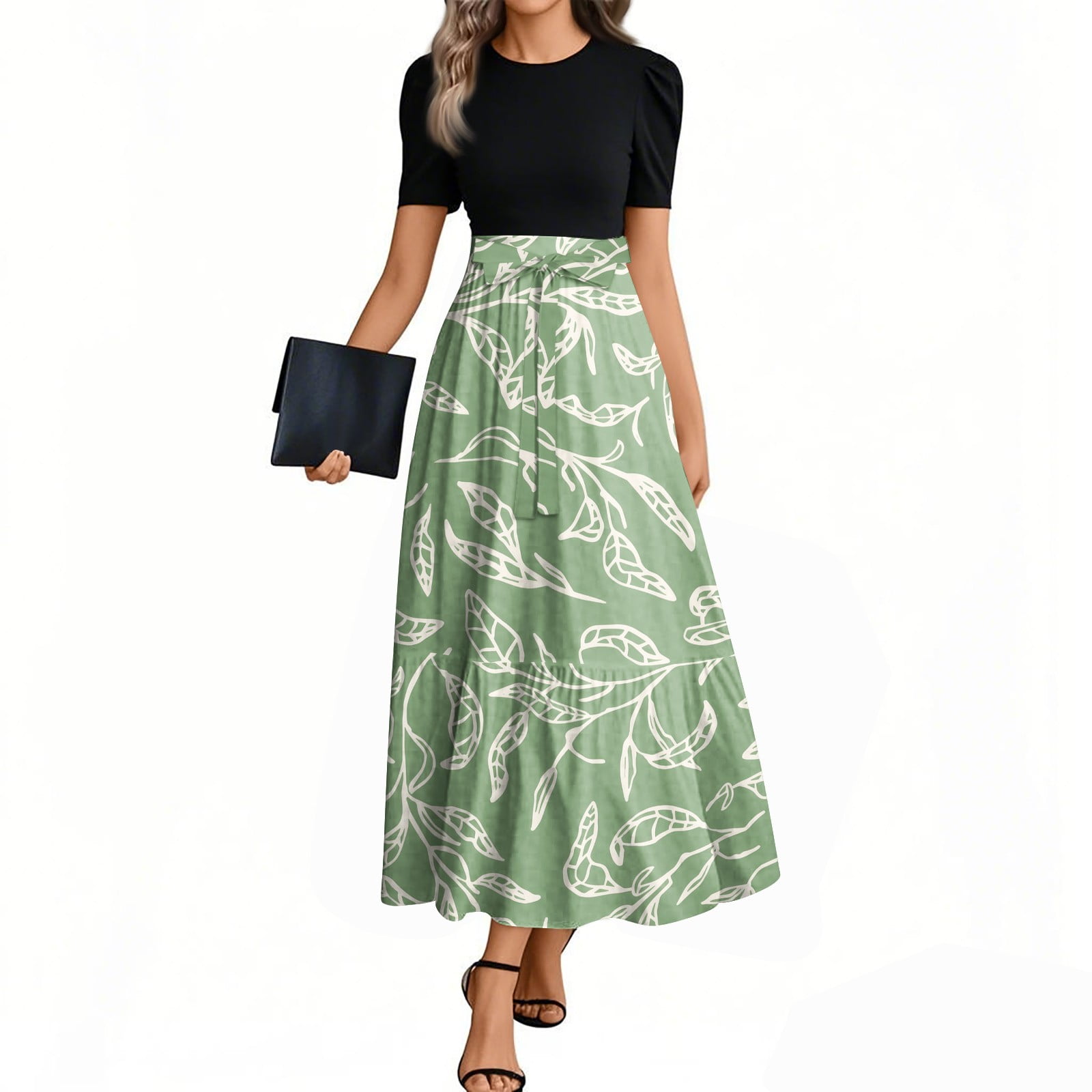 Zhensanguo Spring Maxi Dresses for Women 2025 Floral Vintage Short ...