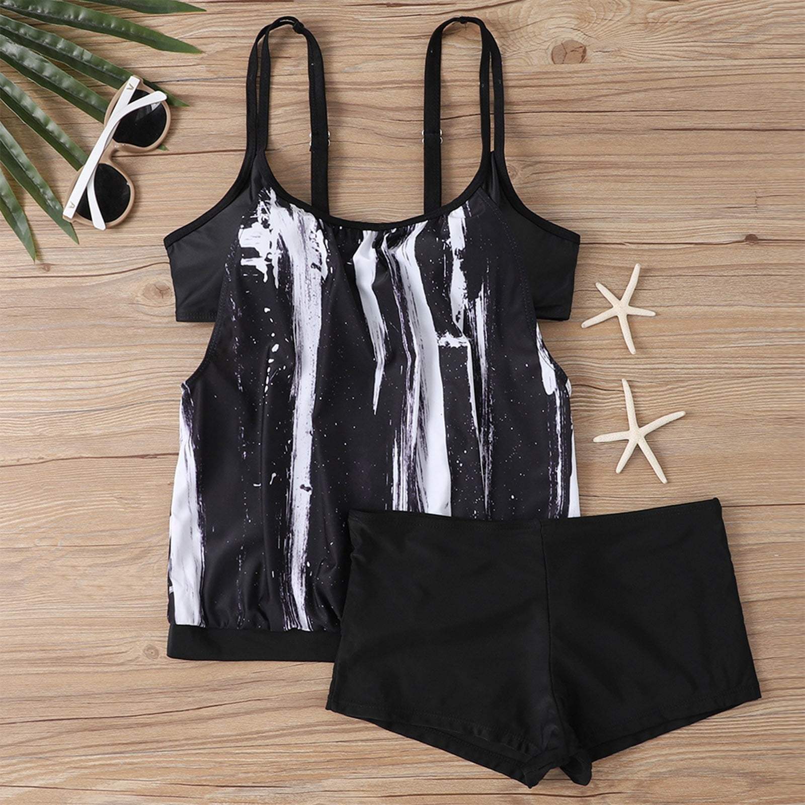 Zhensanguo Swim Suits for Women 2025 Tankini 2 Piece Plus Size Tummy ...